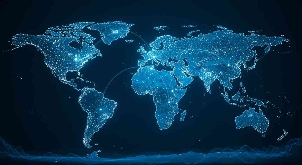 AI advancement across the world map - 2025